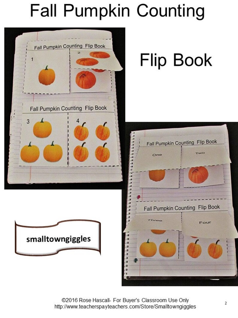 Fall Counting Pumpkins Interactive Cut and Paste Notebook Flip Book ...