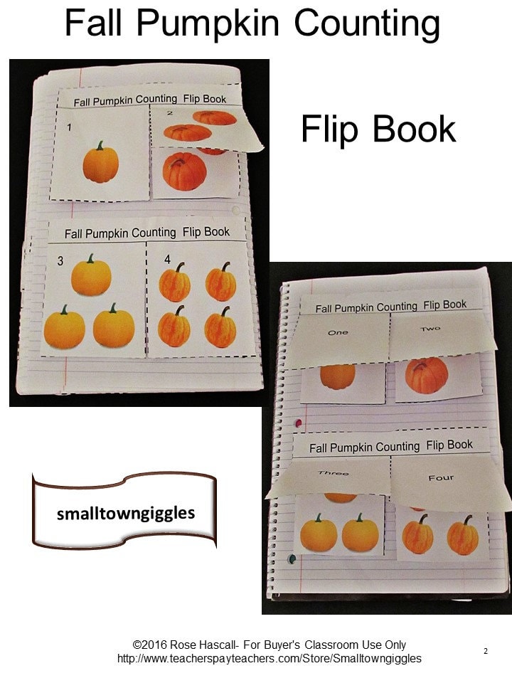Fall Counting Pumpkins Interactive Cut and Paste Notebook Flip Book ...
