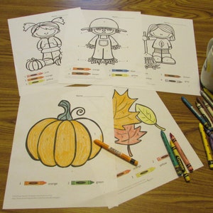 Fall Color by Number Math Center Kindergarten Special Education Autism ...