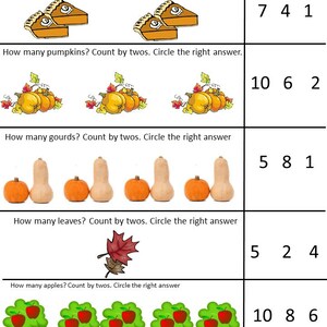 Fall Math Worksheets Digital Download and Print Distance Learning P-K ...