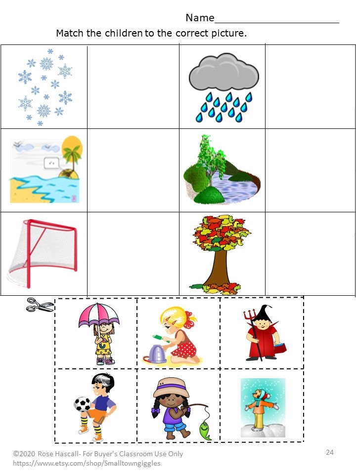 Cut and Paste Activities, Kindergarten Special Education Math and ...