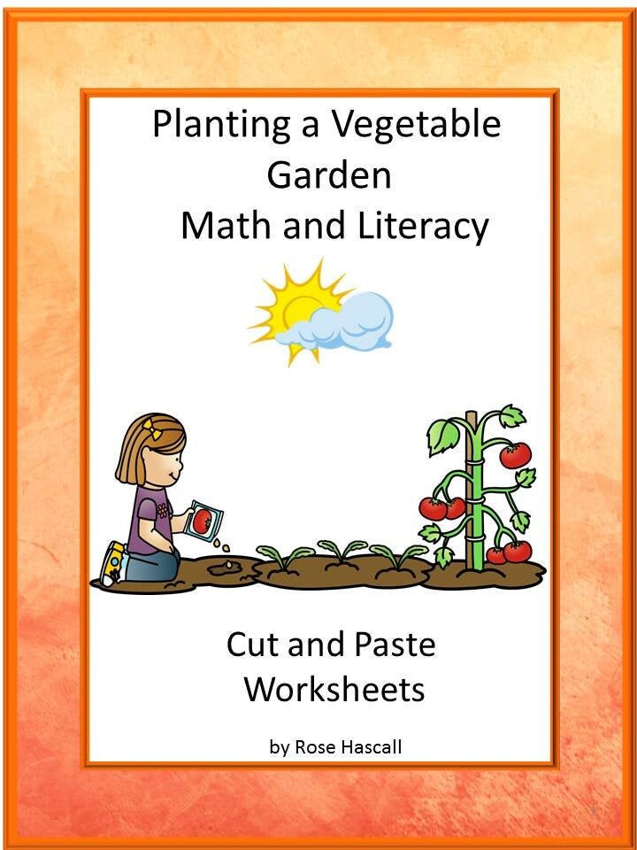 Planting a Vegetable Garden Math Literacy Cut Paste Packet P-K, K ...
