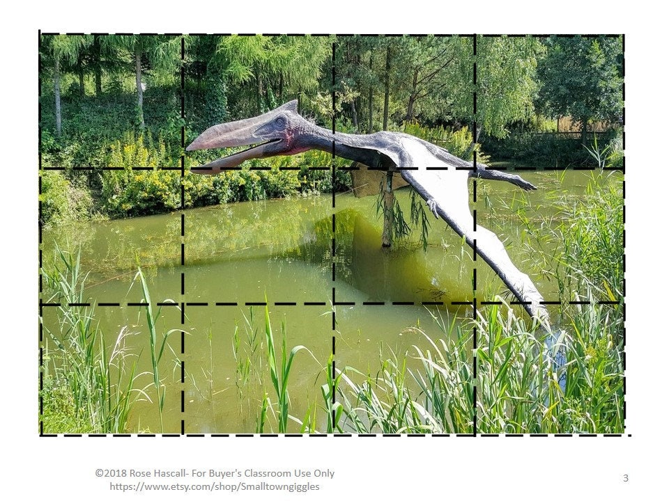 Dinosaur Realistic Photos Cut and Paste Puzzles T-rex, Pre-k. Preschool ...