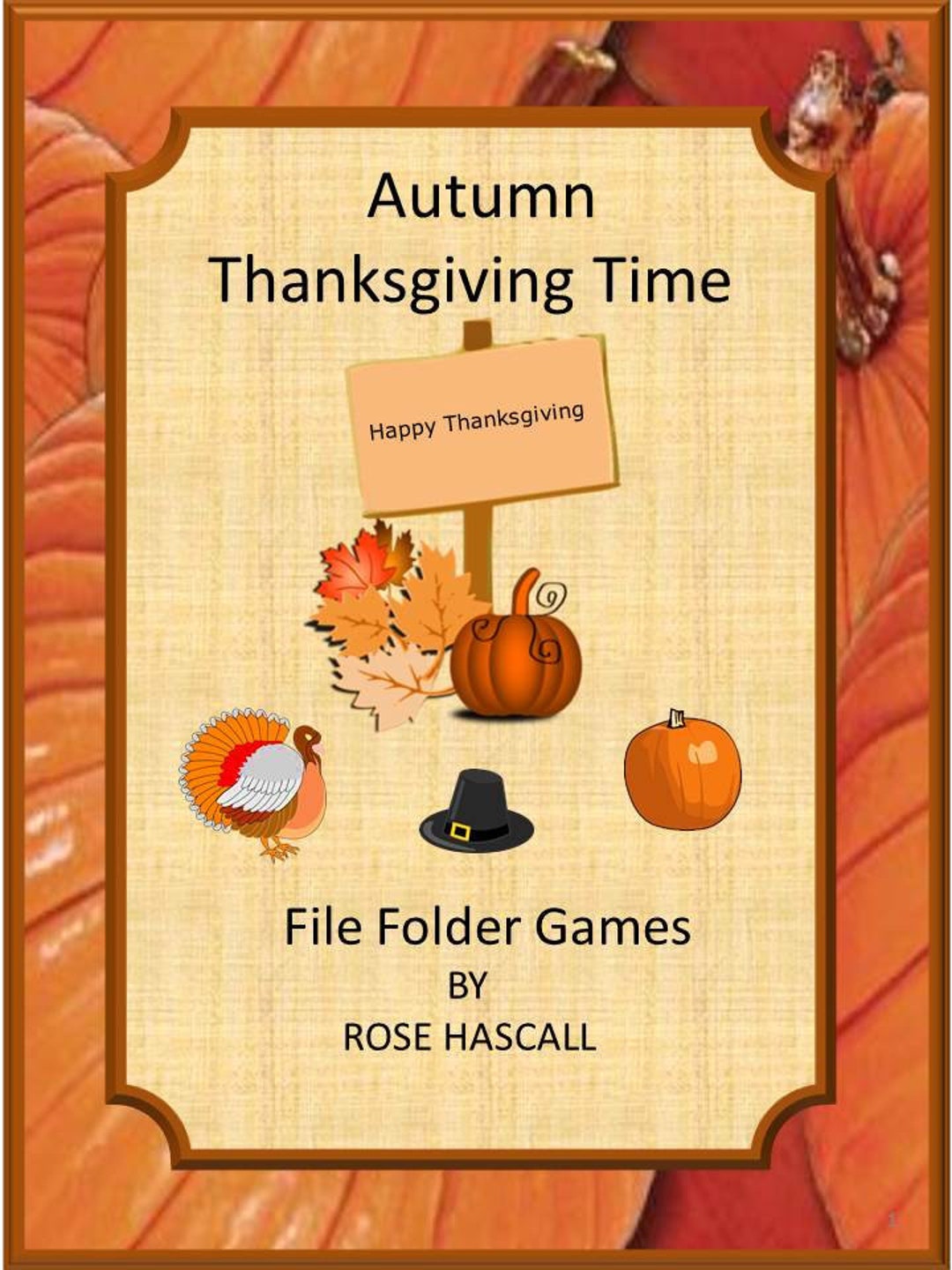 Autumn -thanksgiving Time File Folder Games PK, K, Special Education ...