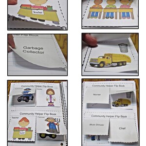 Community Helpers Interactive Cut and Paste Flip Book Special Education ...