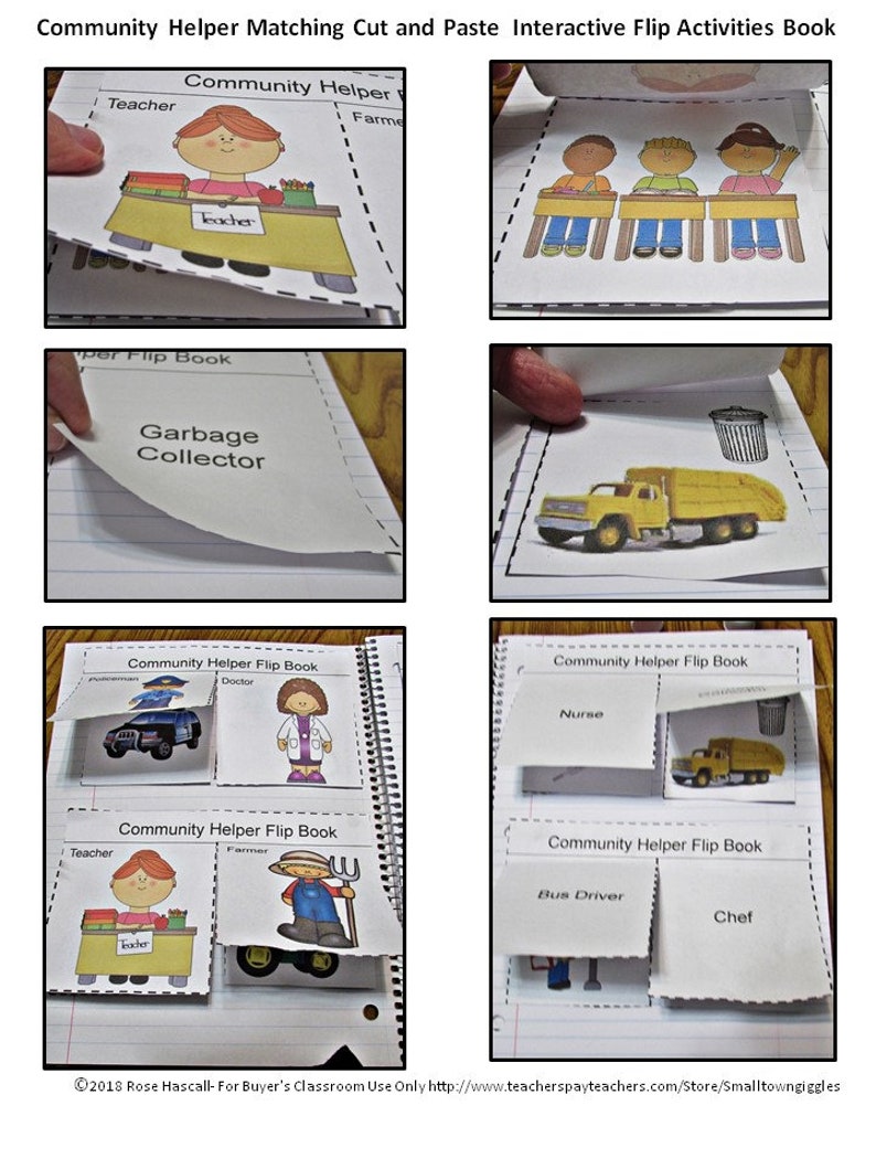 Community Helpers Interactive Cut and Paste Flip Book Special Education ...