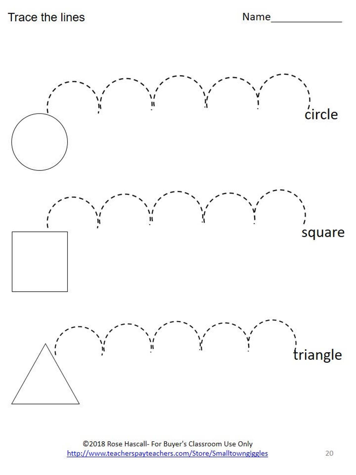 Tracing Shapes and Color Activities Geometry P-K, K, Early Childhood ...