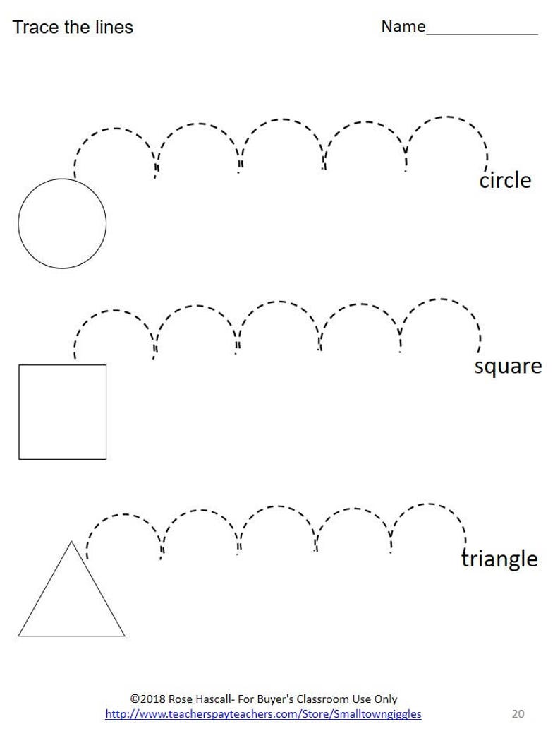 Tracing Shapes and Color Activities Geometry P-K, K, Early Childhood ...