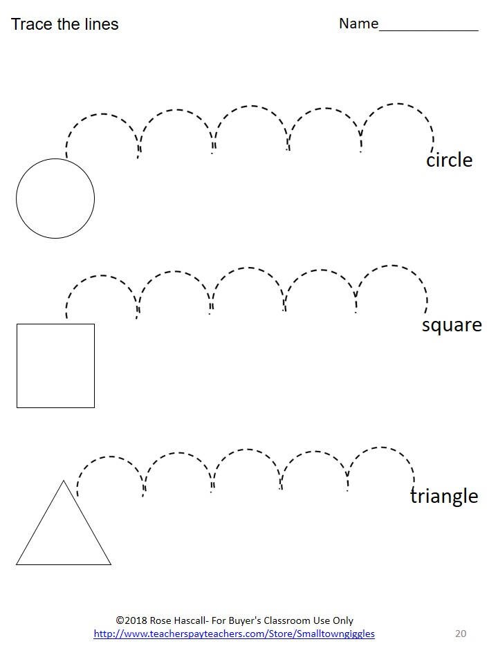 Tracing Shapes and Color Activities Geometry P-K, K, Early Childhood ...