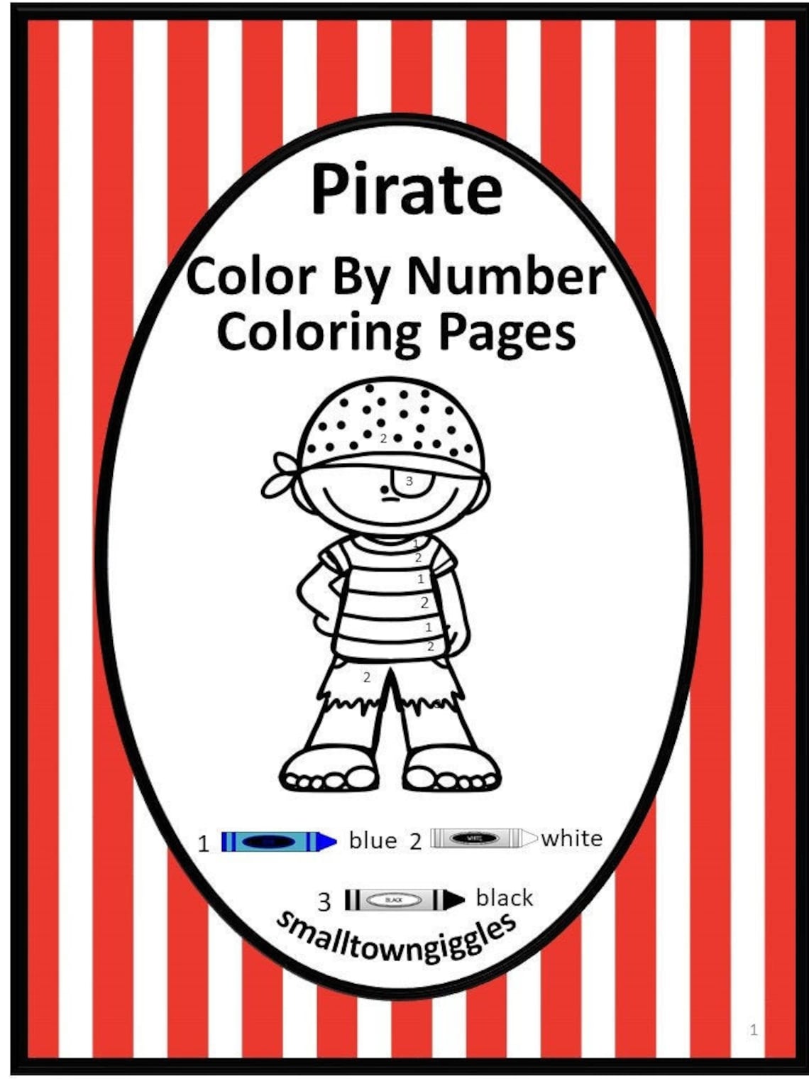 Pirate Color by Number Coloring Pages, Digital Download,early Childhood ...