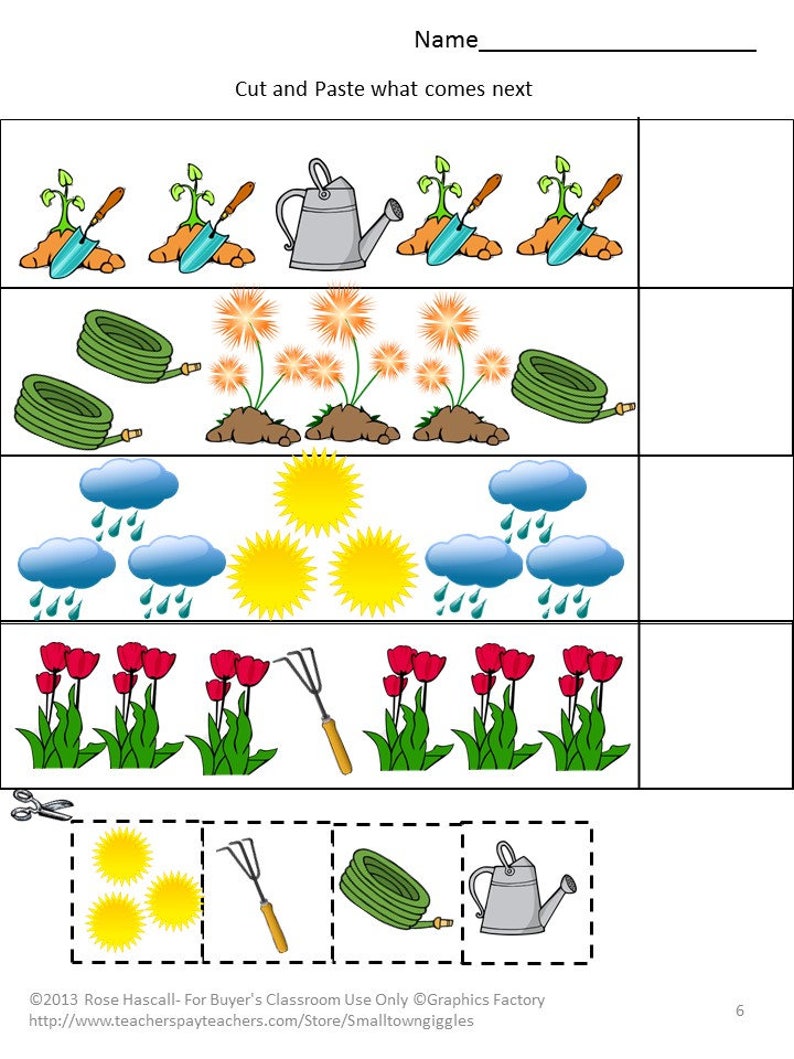 Spring Planting Flower Garden Math Literacy Fine Motor Skills Digital ...