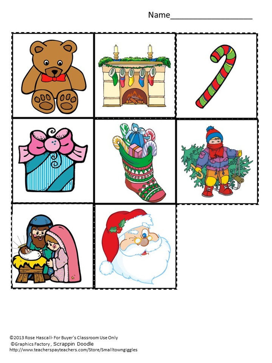 Christmas Cut and Paste Coloring Pages Fine Motor Skills, Preschool ...