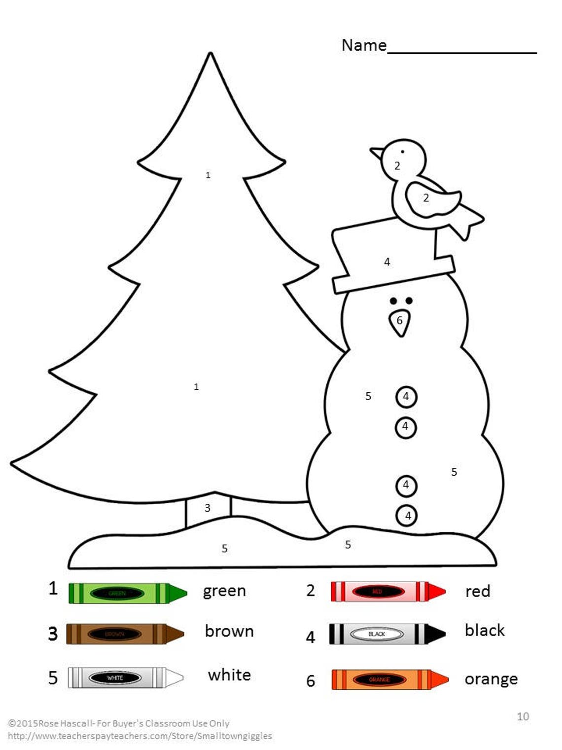 Christmas Color by Number Coloring Pages Fine Motor Skills Christmas ...