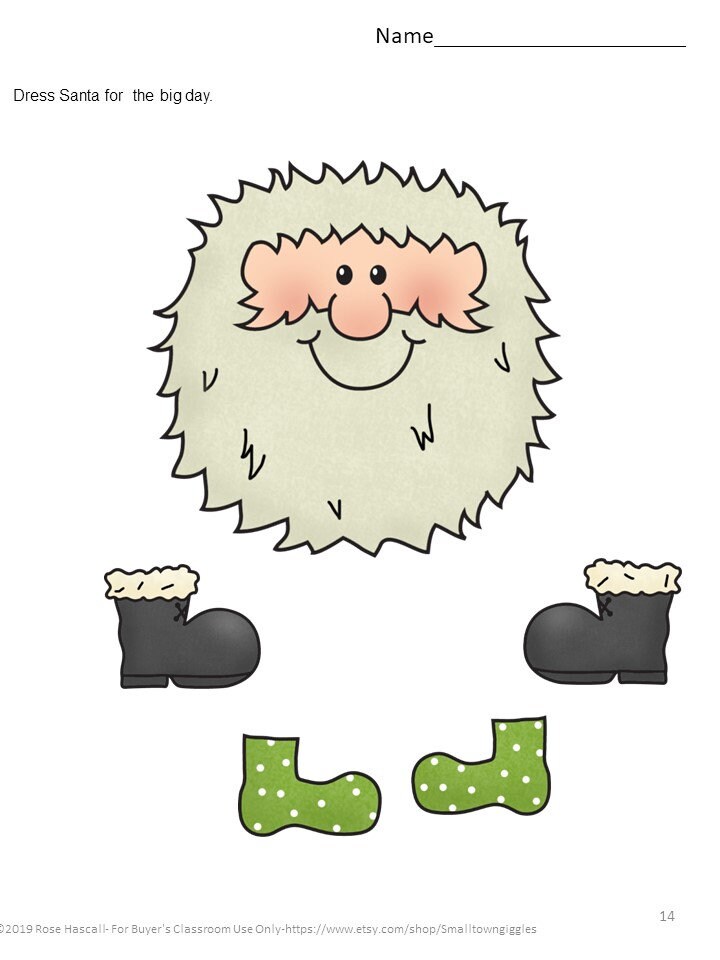 Christmas Math Centers,math Worksheets, Fine Motor Skills,cut and Paste ...