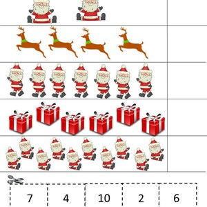 Counting Fun With Santa Cut and Paste - Etsy