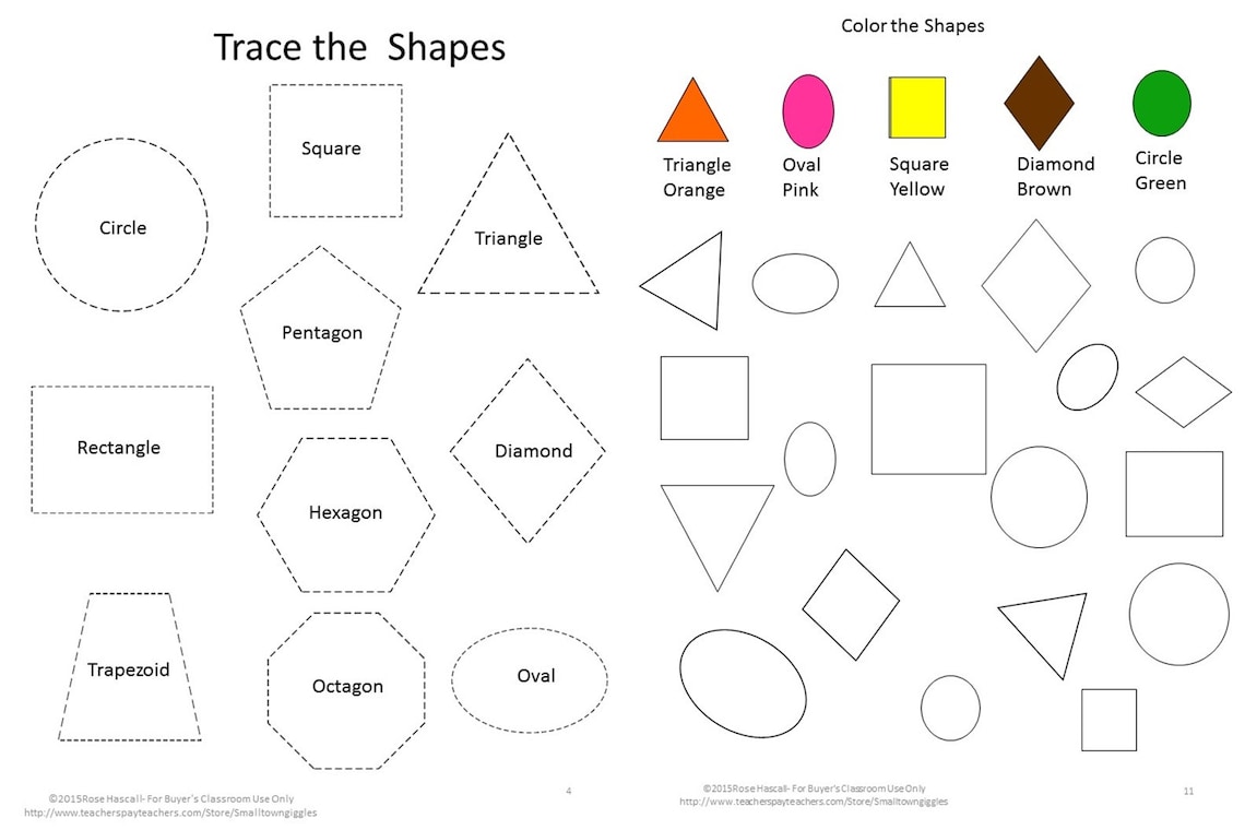 Shapes Matching Color Recognition P-K, K, Autism Activities Special ...