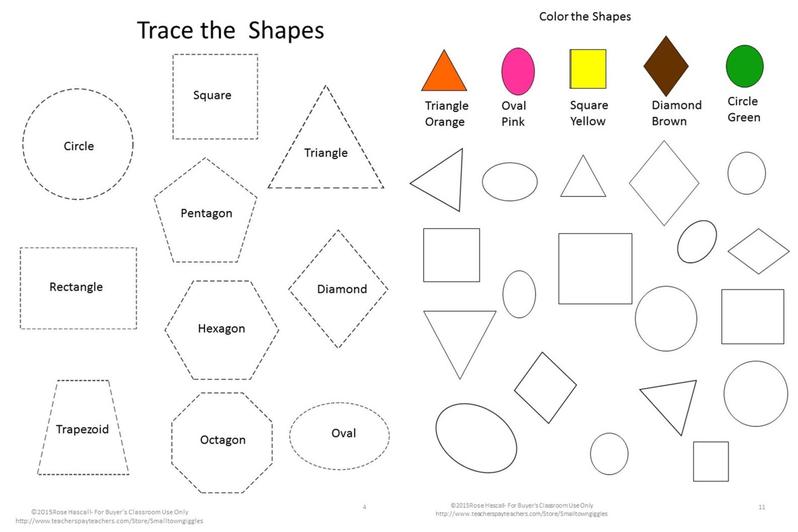 Shapes Matching Color Recognition P-K, K, Autism Activities Special ...