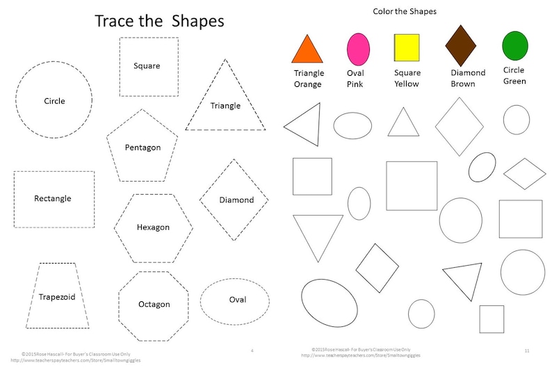 Shapes Matching Color Recognition P-K, K, Autism Activities Special ...