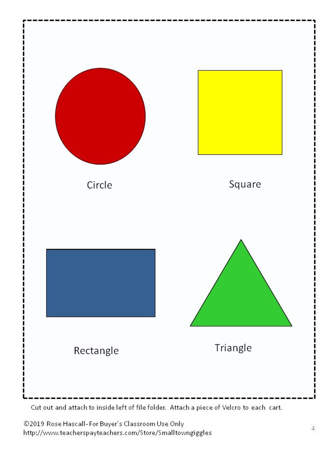 Shape Activities for Early Learners, File Folder Games, Math Literacy ...