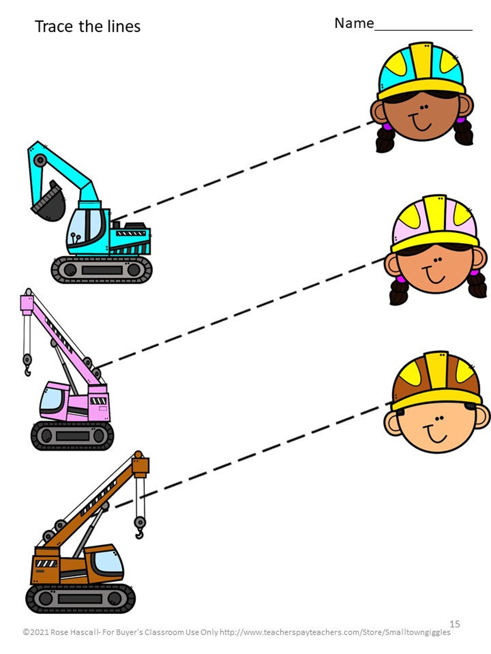 Road Construction Tracing Activities, Fine Motor Skills, Pre-k ...