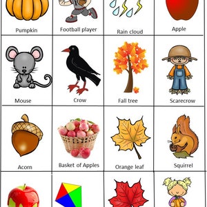 Autumn Fall BINGO Game, Listening Skills + Visual Discrimination ...