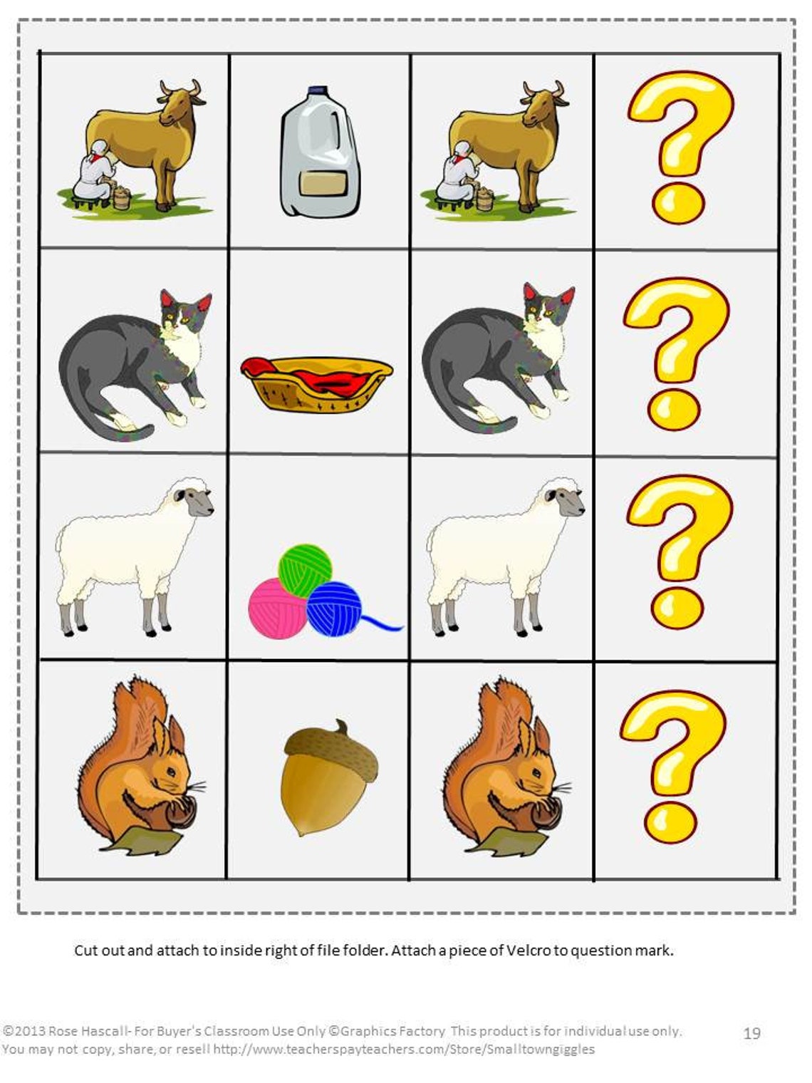 Farm File Folder Games, Farm Animals, Color/ Number Recognition ...