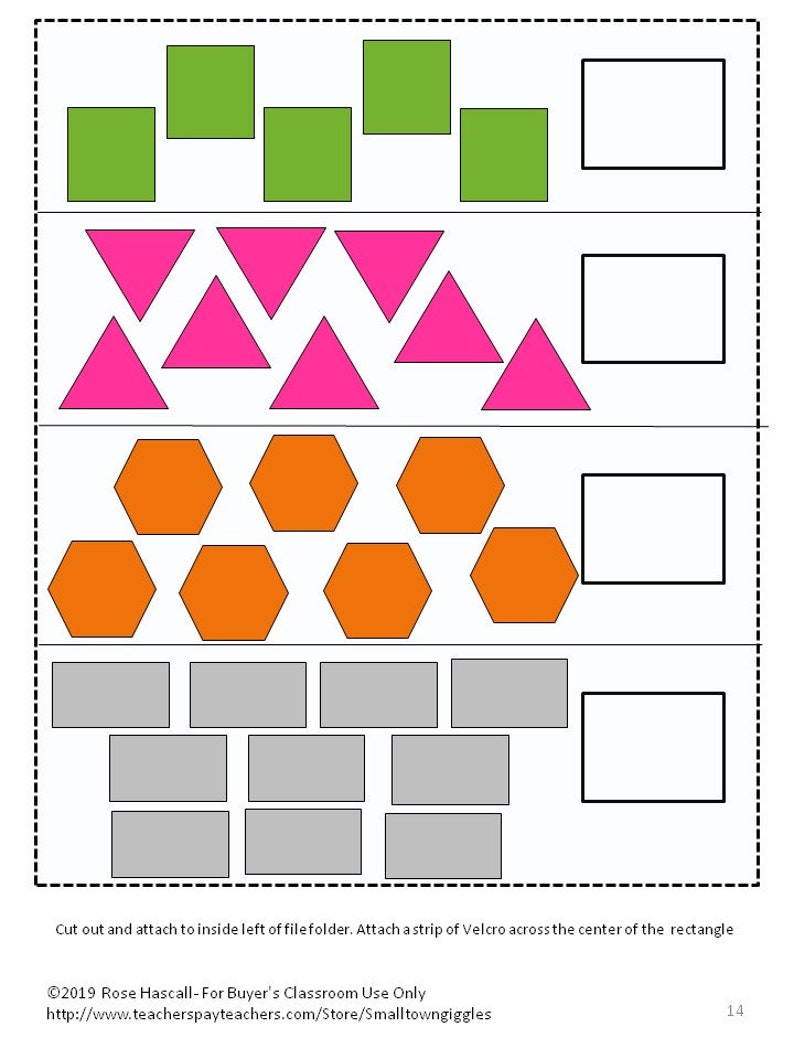 Shape Activities for Early Learners, File Folder Games, Math Literacy ...