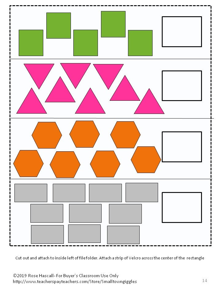 Shape Activities for Early Learners, File Folder Games, Math Literacy ...