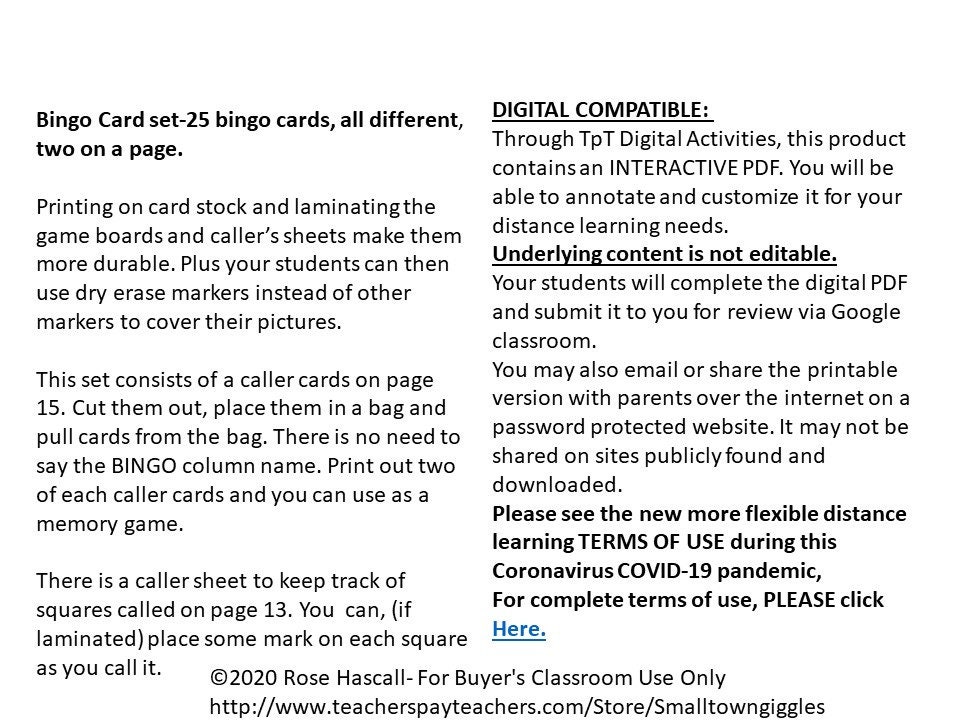 TRANSPORTATION BINGO 25 Different Cards, Distance Learning, P-K, K, Special Ed Printable ...