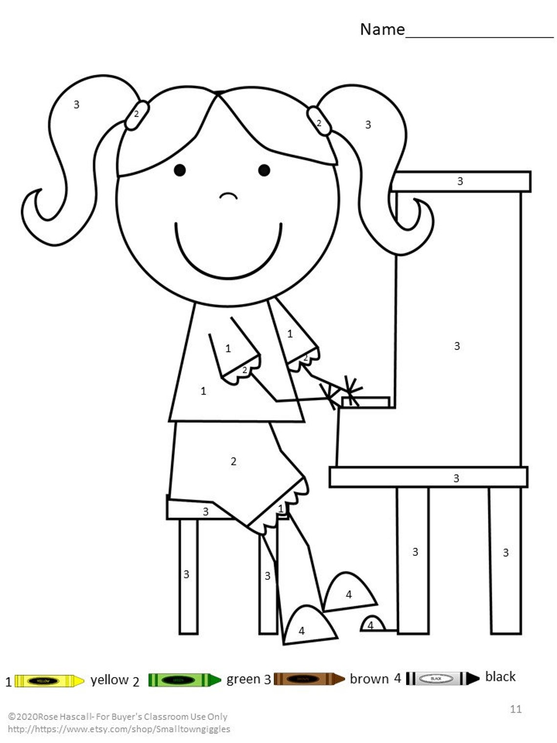 Music Color by Number, Color by Code, Early Childhood, Digital Down ...