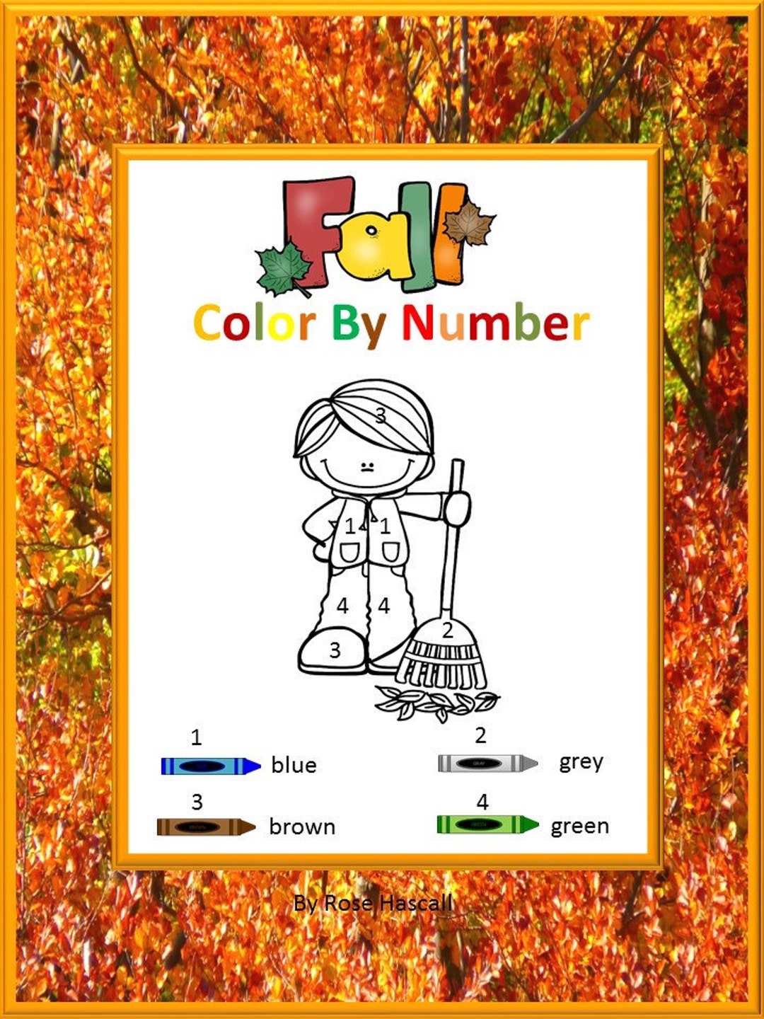 Fall Color by Number Math Center Kindergarten Special Education Autism ...