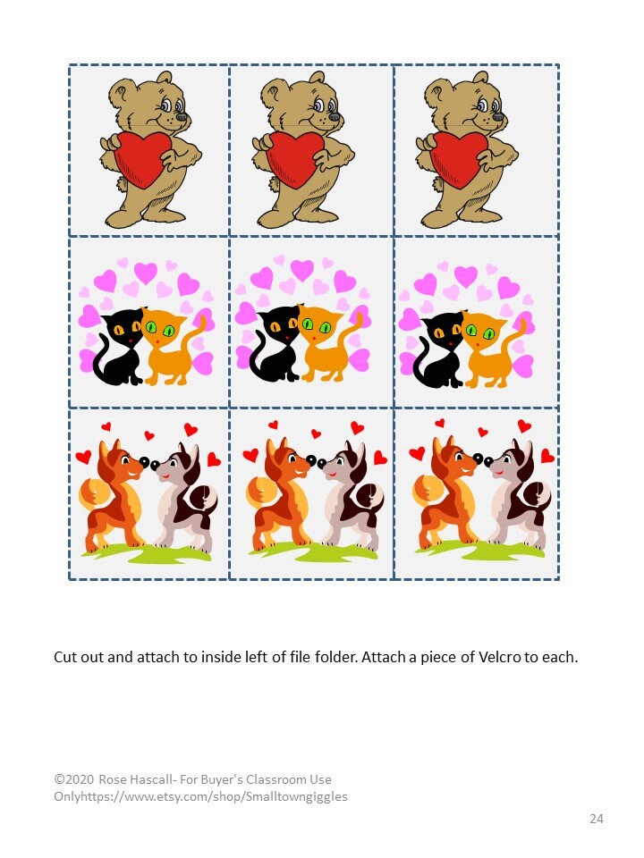 Preschool File Folder, Valentine Activities,special Education ...