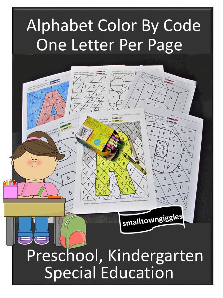 Special Education ABC Color by Code, Preschool, Kindergarten, Autism ...