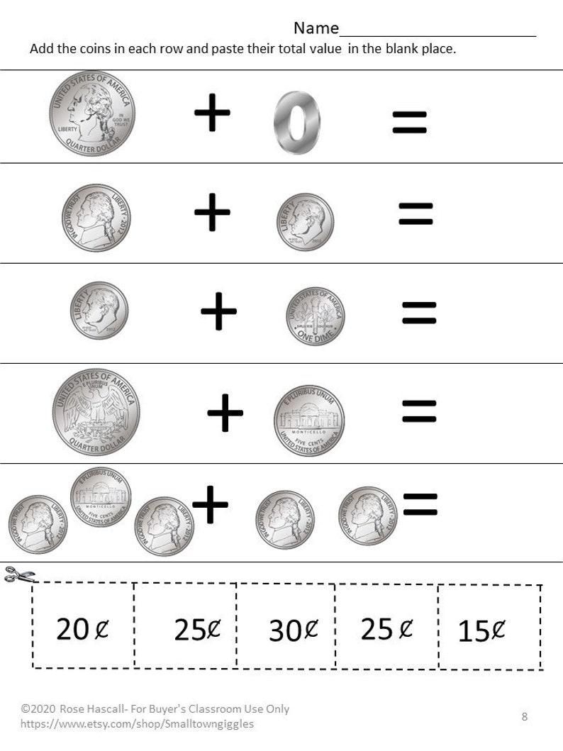 Coins Money Activities Counting Coins Identifying Coins Special ...