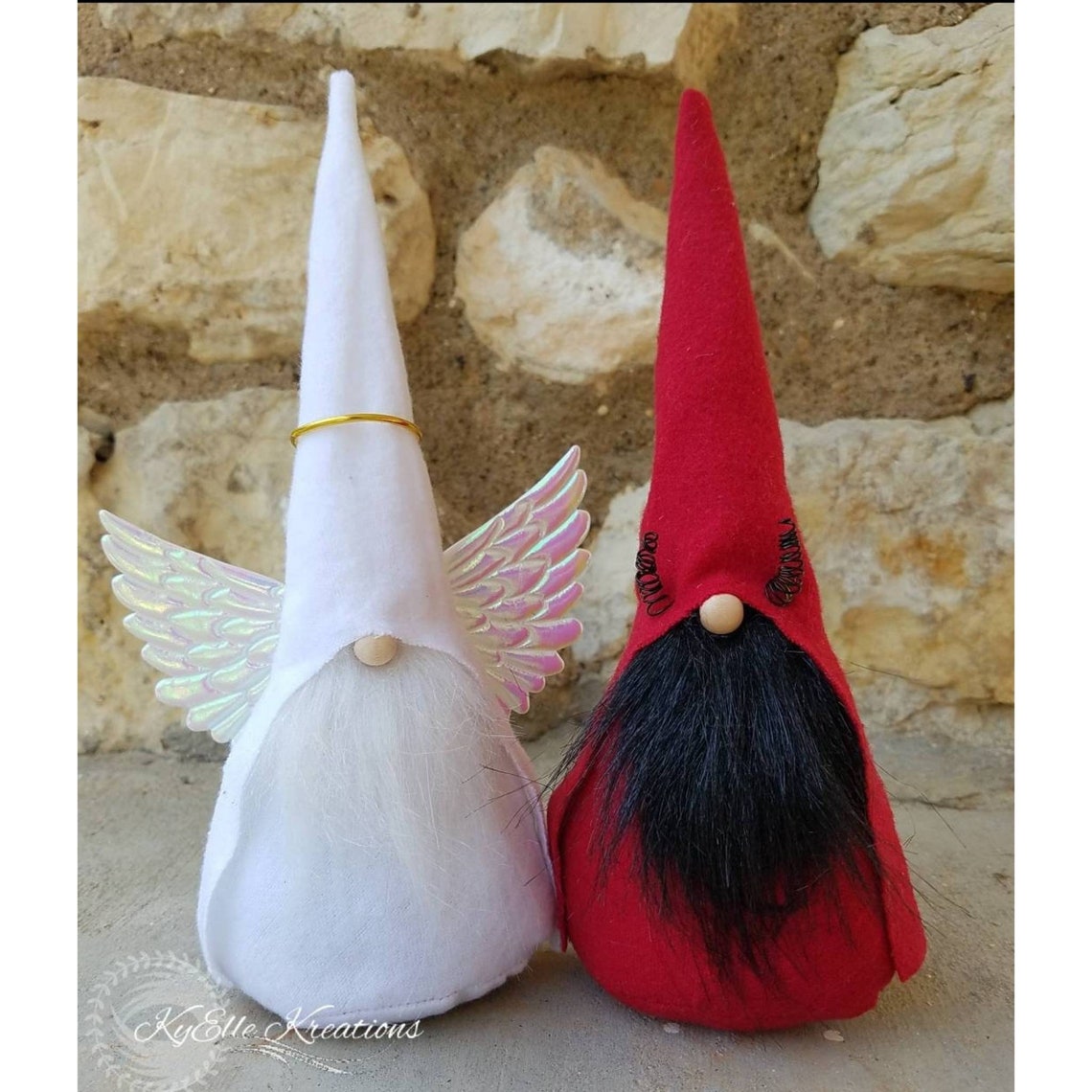 Angel & Devil Gnome Set Tomte Nisse Garden Gnome Tomte - Etsy