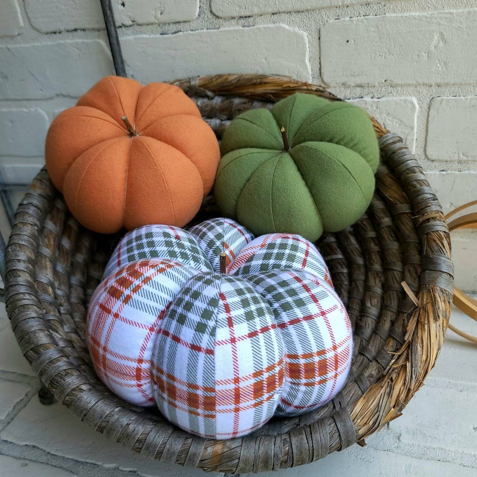 Fabric Pumpkins Fall Pumpkins Fall Decor Plaid Pumpkin - Etsy
