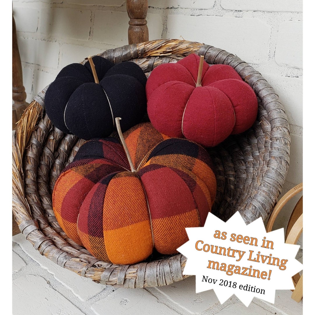 Flannel Pumpkins Fall Pumpkins Fall Decor Limited Quantity - Etsy
