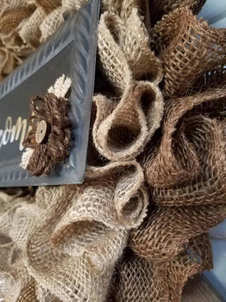 Spring Wreath Welcome Wreath Door Hanger Burlap Decor | Etsy