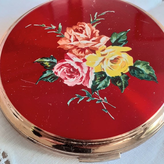 Vintage Stratton Powder Compact, Floral Rose Design,… - Gem