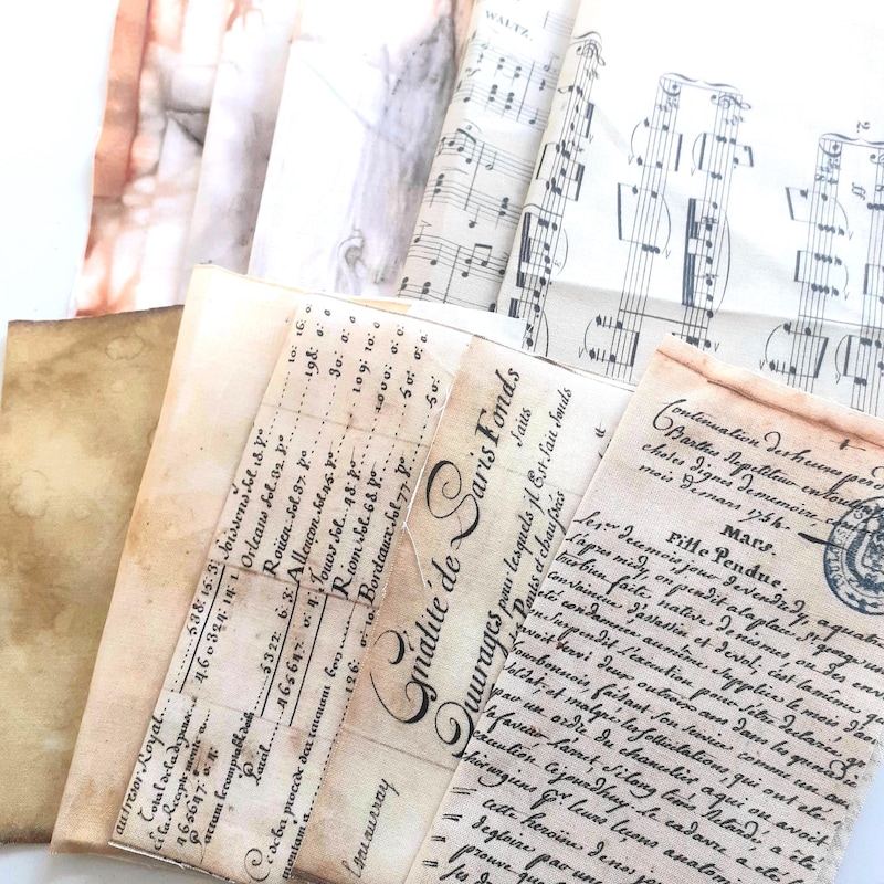 French Script Fabric - Etsy UK