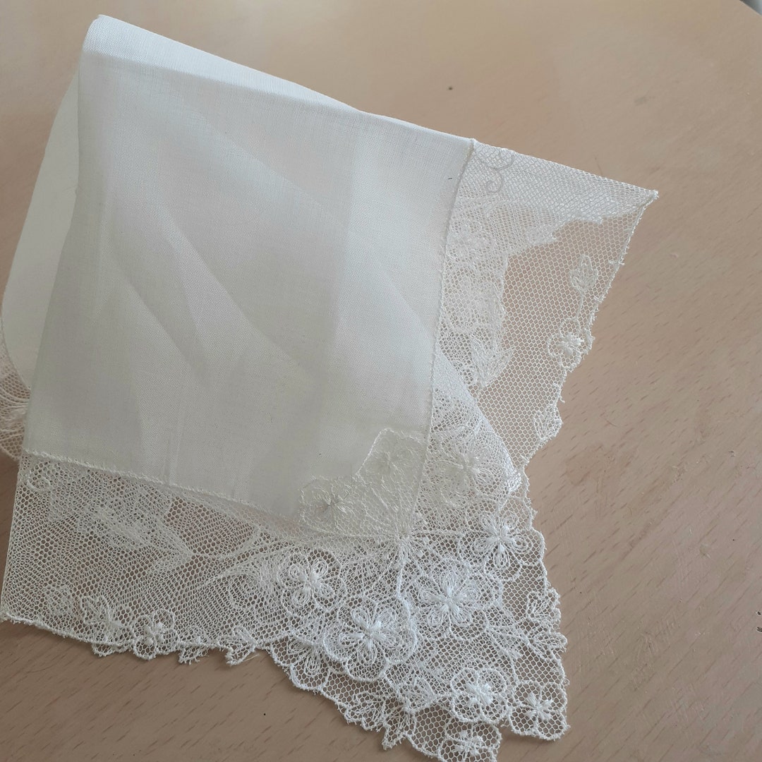 Lace Wedding Handkerchief, Something Old/borrowed, Floral Motifs ...