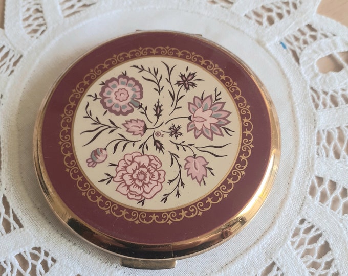 Vintage Stratton Powder Compact, 1960s, William Morris Style Flower ...