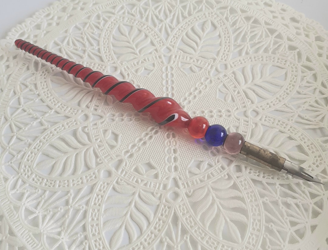 Vintage Murano Glass Pen, 1970s, Hand Blown Glass, Calligraphy Nibs ...