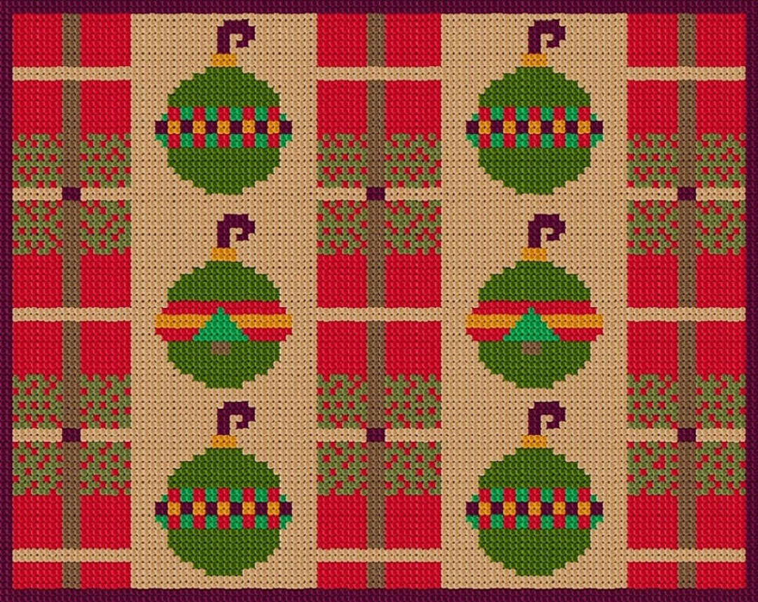 Latch Hook Pattern Holiday Plaids of Joy Latch Hook Rug Pattern PDF ...