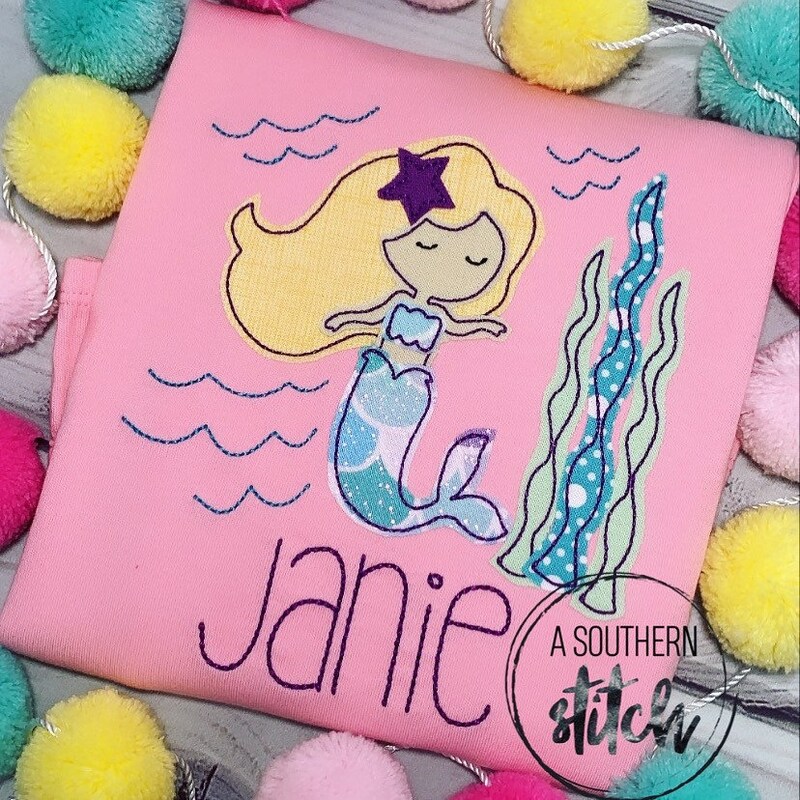Mermaid Applique - Etsy