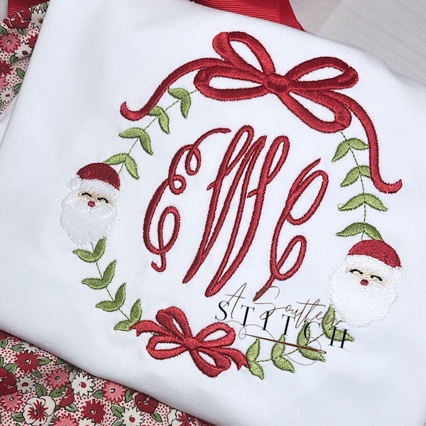 Christmas Monogram Embroidery Design - Etsy