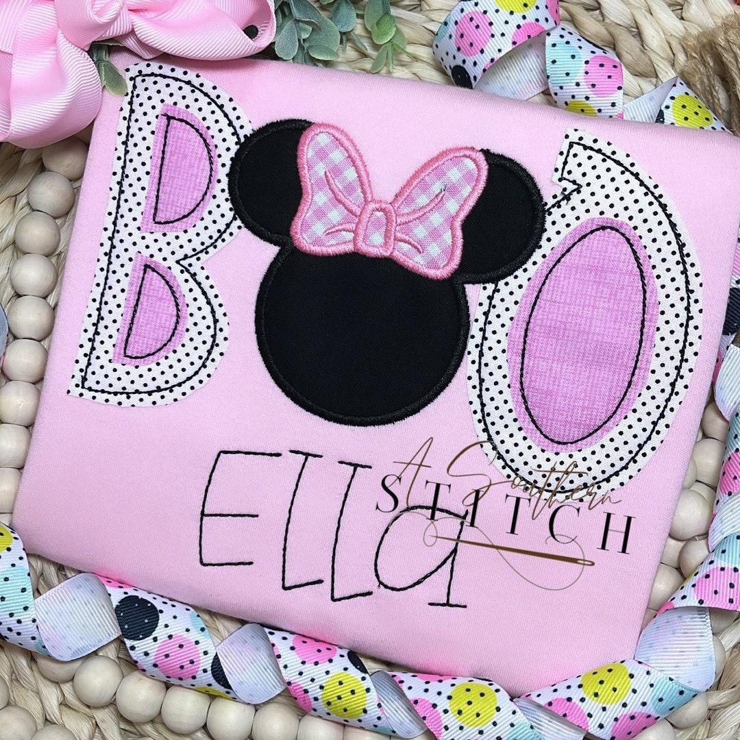 BOO Girl Mouse Appliqué Shirt | Halloween Boo Bash Mouse - Etsy