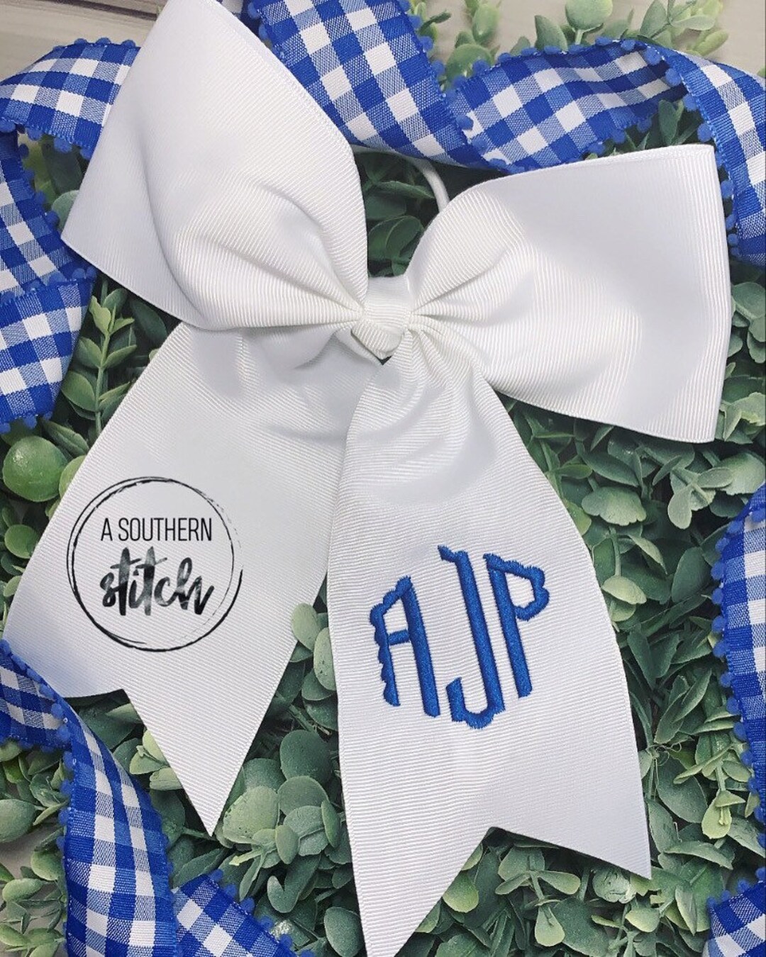 Monogrammed Bow | Monogrammed Cheer Bow Hair Tie | Monogram | Cheer Bow ...