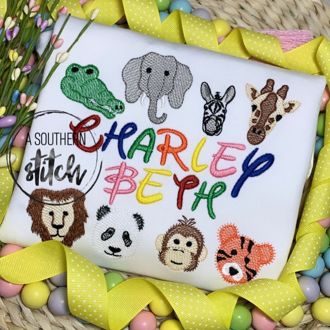Zoo Animals Vintage Stitch | Boy or Girl | Trip to the Zoo | Jungle ...