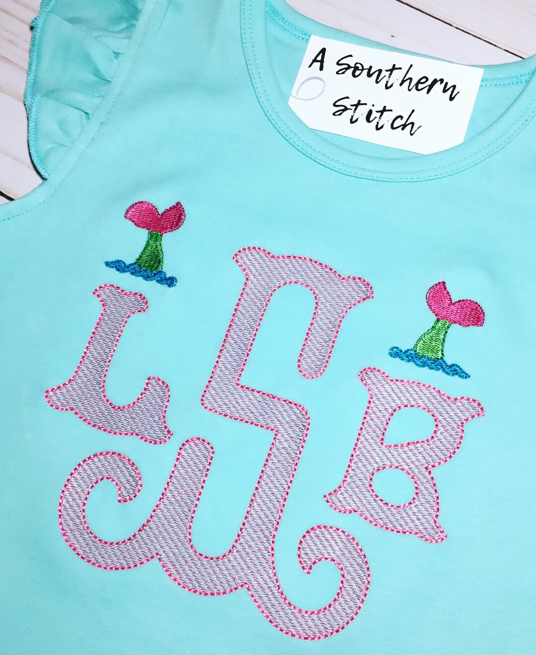 Sketch Monogram With Mini Mermaid Tails | Monogram | Mermaid - Etsy